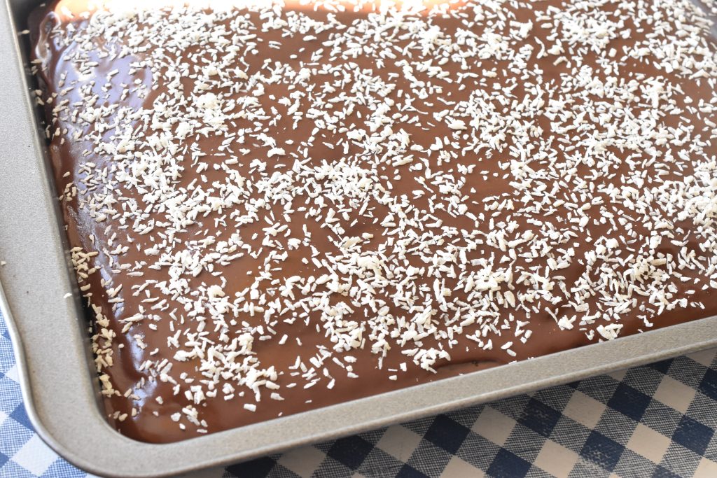 Chokoladekage med kokos – kakaokage i bradepande